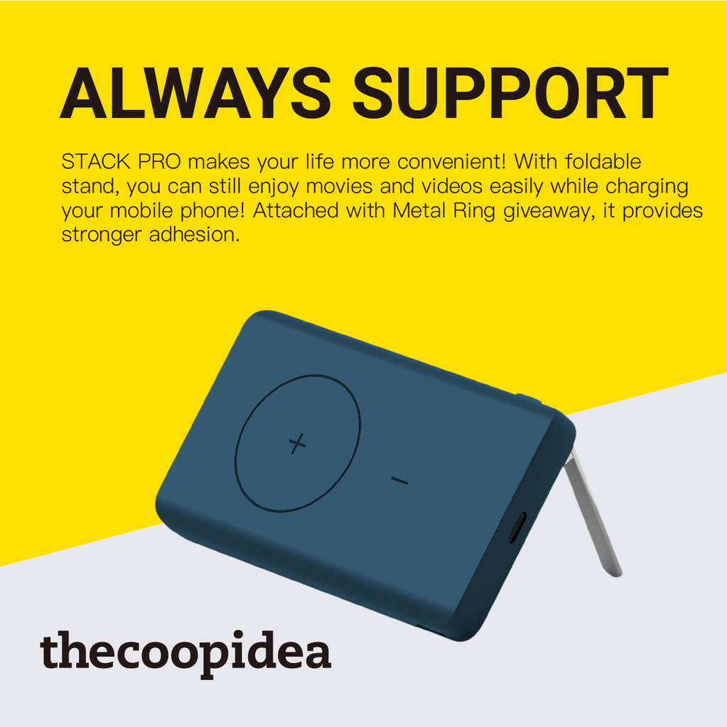 thecoopidea STACK PRO Wireless 10000mAh Powerbank with Stand – McBay Pte Ltd