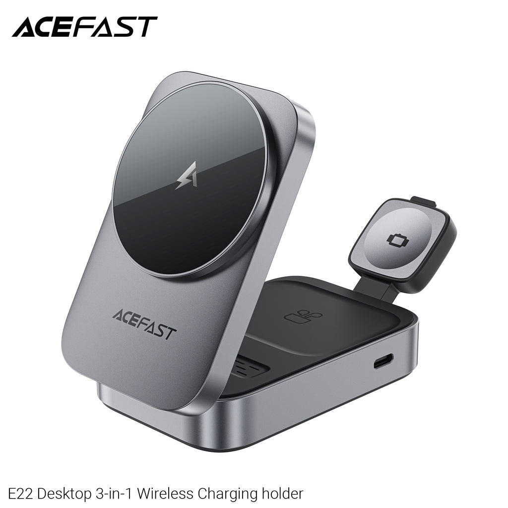 Acefast E22 Desktop 3-in-1 Wireless Charging Holder - Metal Grey ...
