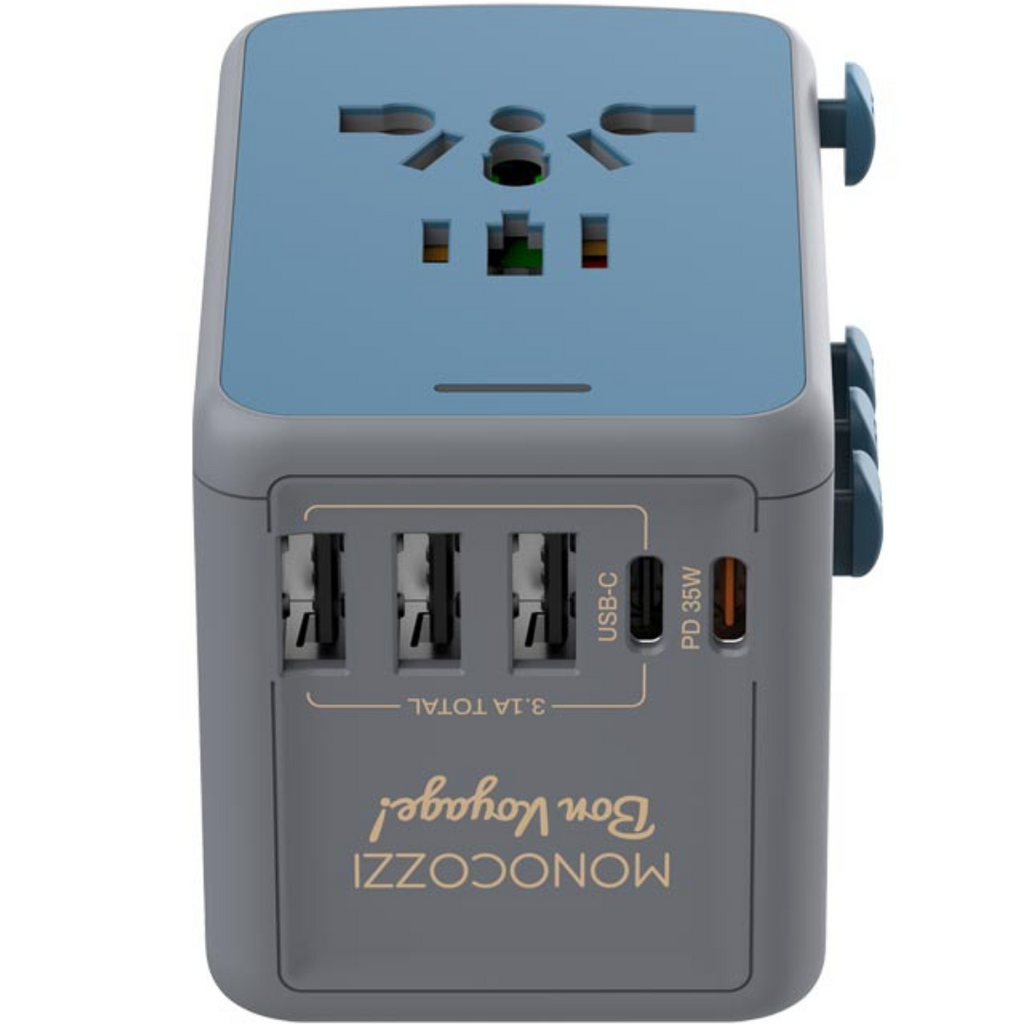 MONOCOZZI BON VOYAGE | Travel Adaptor with 35W with 3 x USB and 2 x US ...